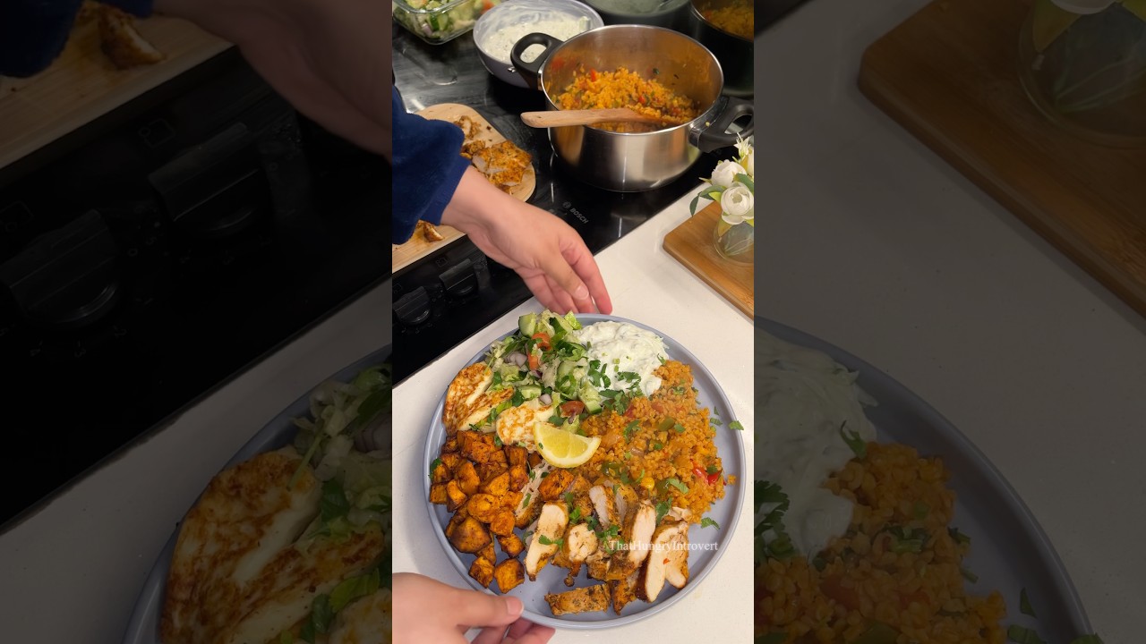 Bulgur, Chicken & Salad 🥗 Plate up dinner 🍽️ #food #plateup # ...