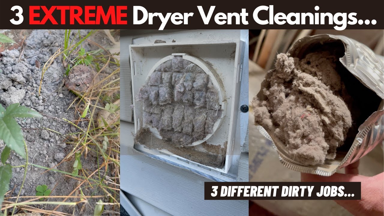 Extremely Dirty Dryer Vent Cleanings - #Satisfying Cleaning - YouTube