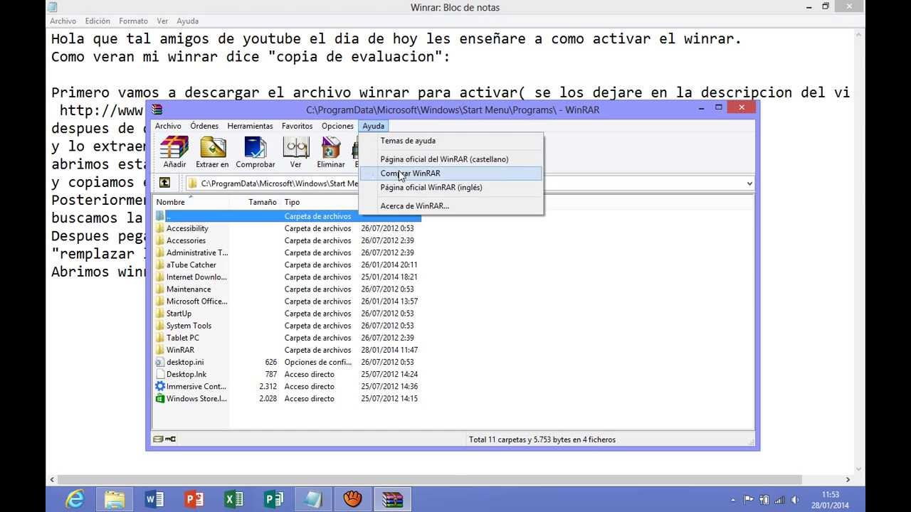 Como activar winrar en Windows 8 Pro 4Shared - YouTube