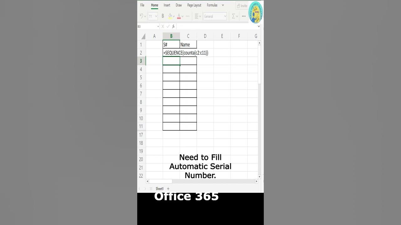 Smart Serial Number Generation in Excel with Formulas (Part 2) | Excel Short Tutorial - YouTube
