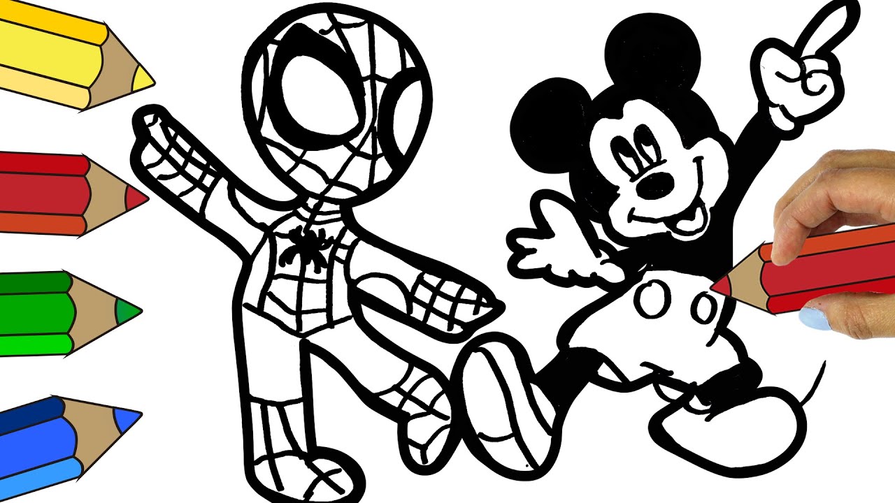 Drawing Marvel's Spidey and DrawingMickey Mouse Clubhouse ⭐ How to Draw ...