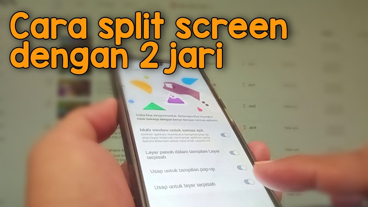 Cara Split Screen/Membagi Layar / Membelah Layar Dengan Dua Jari di ...