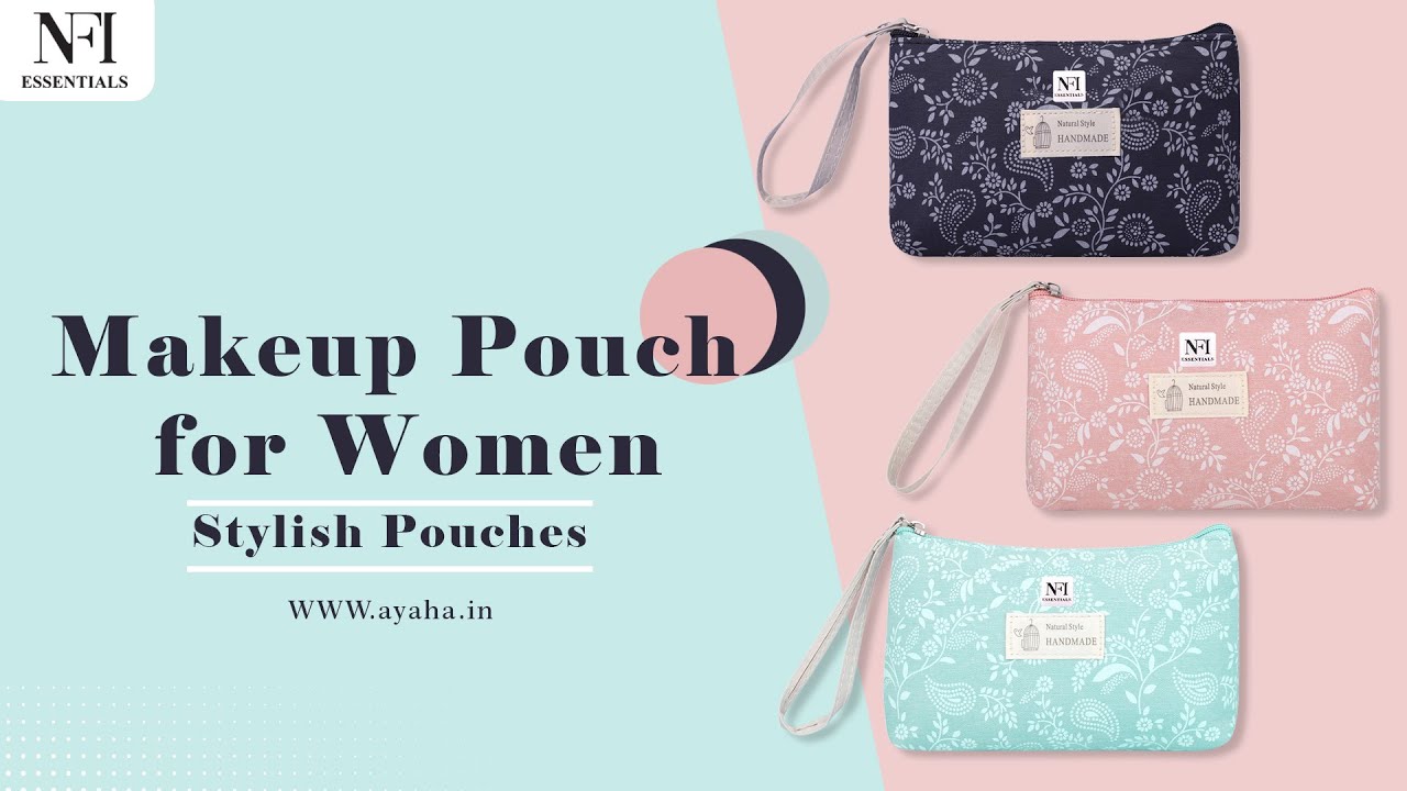 NFI essentials Small Makeup Pouch for Women, Stylish Pouches for Make ...
