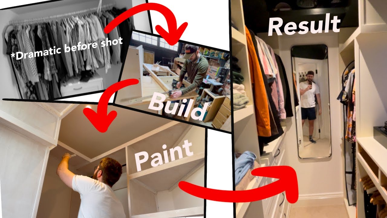 How to build a fitted wardrobe (awkward space made into useful storage ...