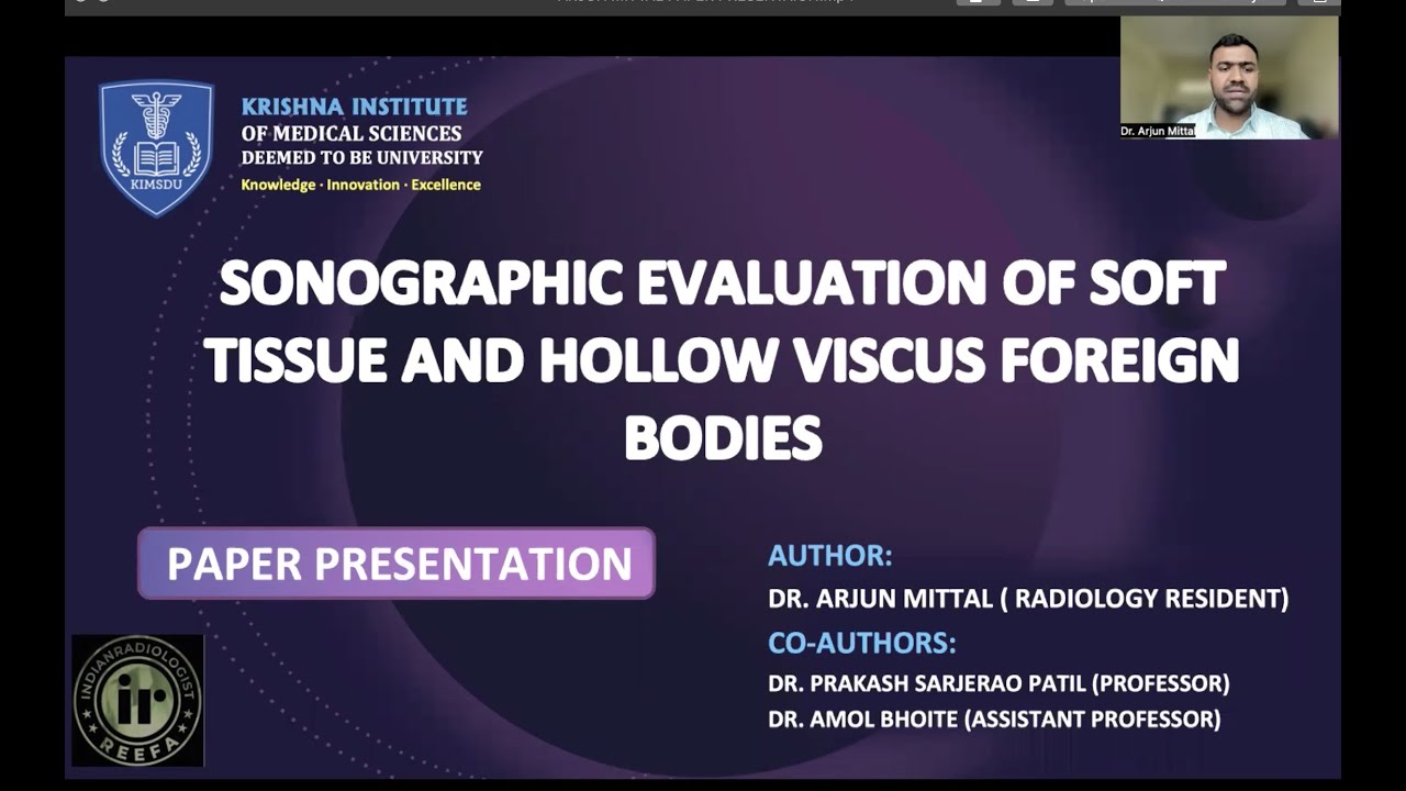 ARJUN MITTAL || USG of Soft tissue and hollow viscus foreign bodies ...