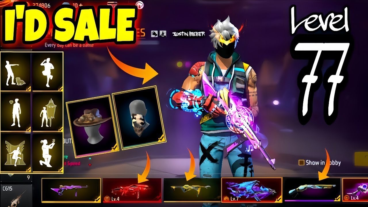 Freefire id sale for 500 || ff id sale in Telugu pro collection ff id ...