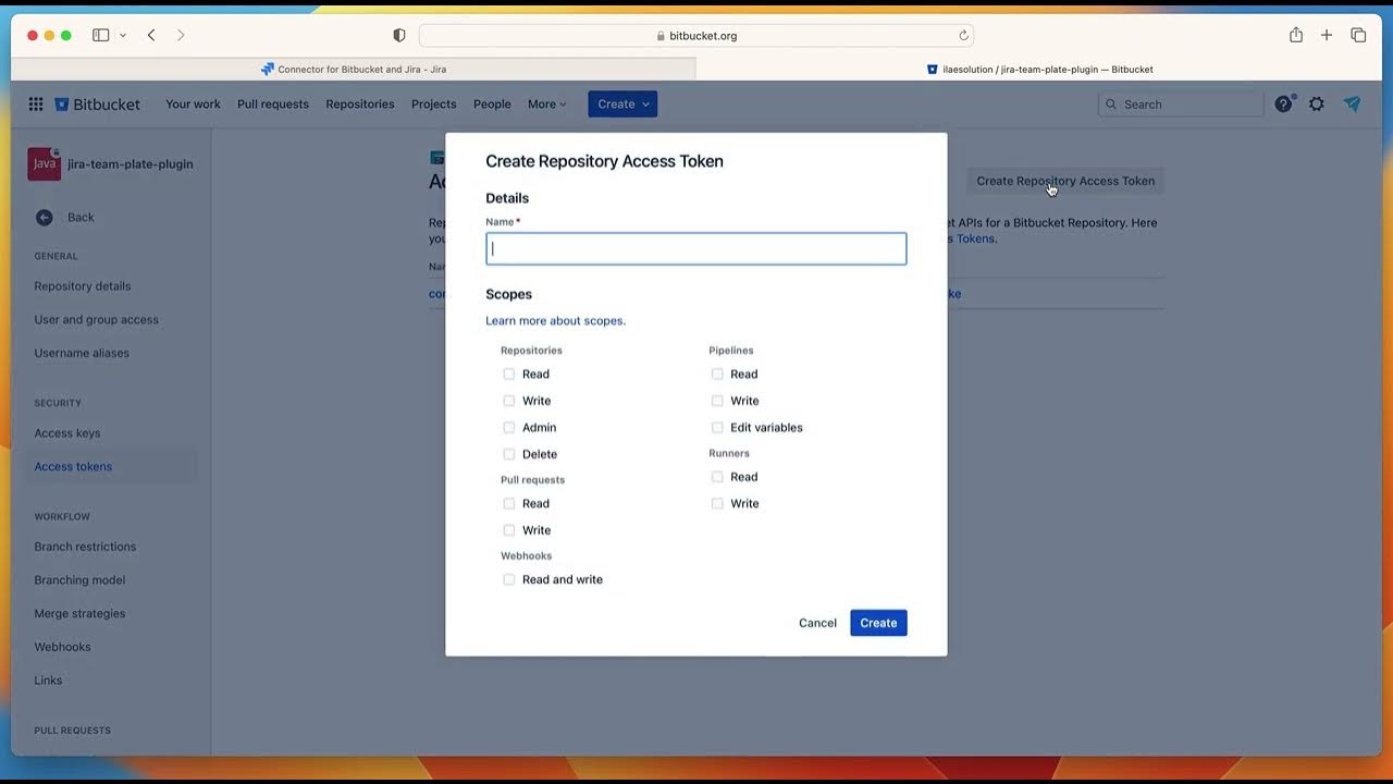 Bitbucket And Jira Generate Bitbucket Token Youtube