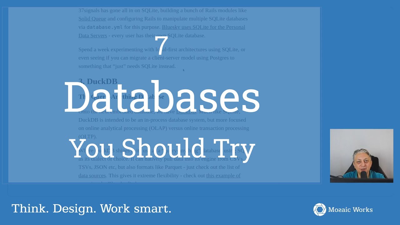 7 Databases to Try - YouTube