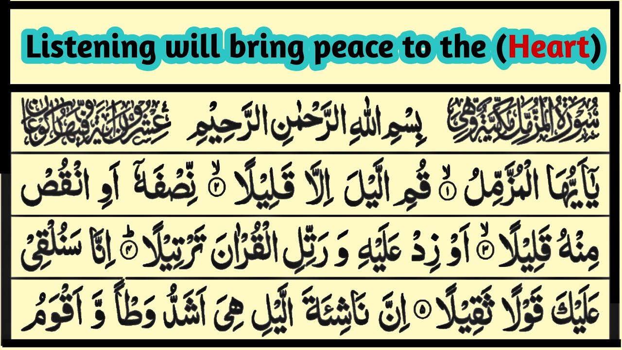 Surah Al-Muzammil Full | Surah Al-Muzammil Tilawat BY Hena Qamar | Al ...