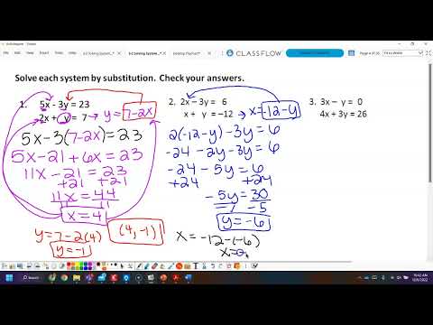 3-2 Solving Systems by Substitution (Day 1) - YouTube