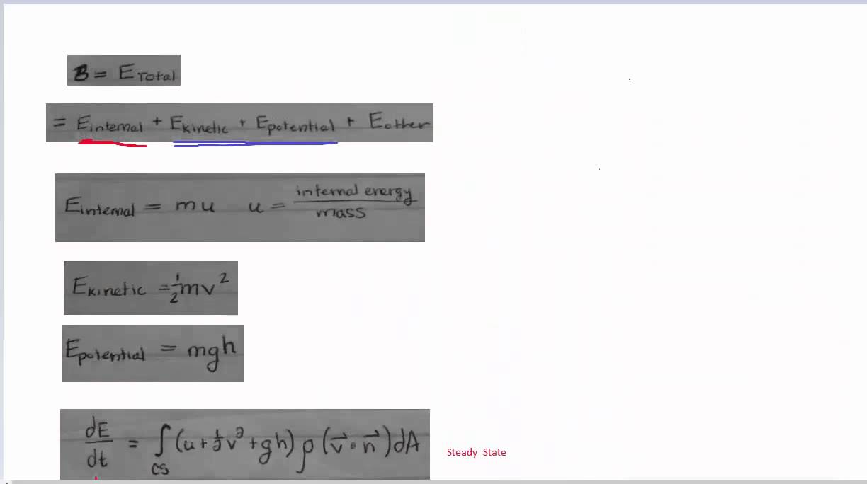 Reynolds Transport Theorem - Energy - Bernoulli Equation - YouTube