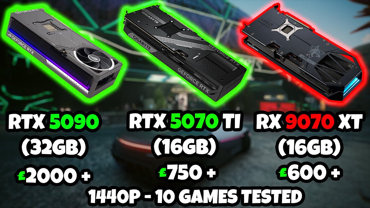 RTX 5090 VS RTX 5070 TI VS RX 9070 XT | 1440P - 10 GAMES TESTED - YouTube