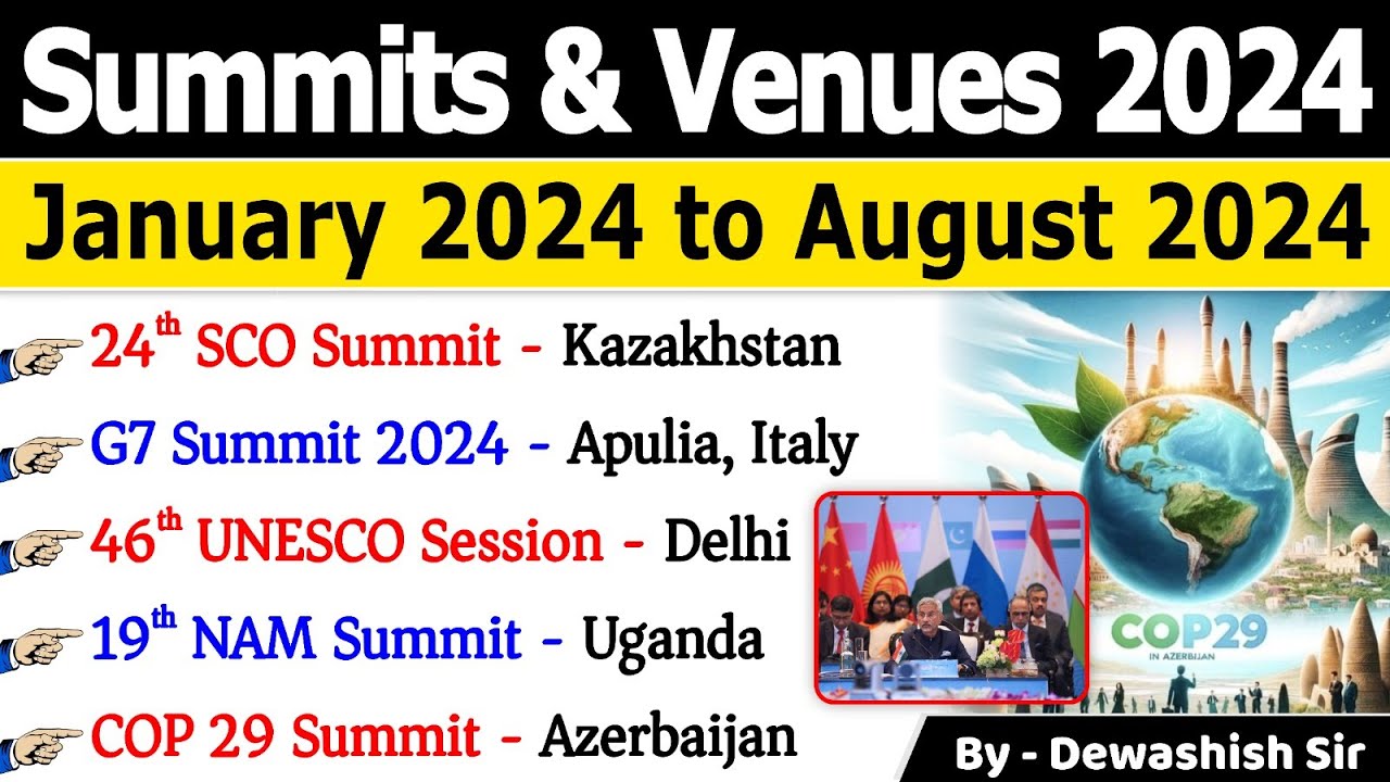 Summits 2024 Current Affairs | Important Summits & Conferences 2024 ...