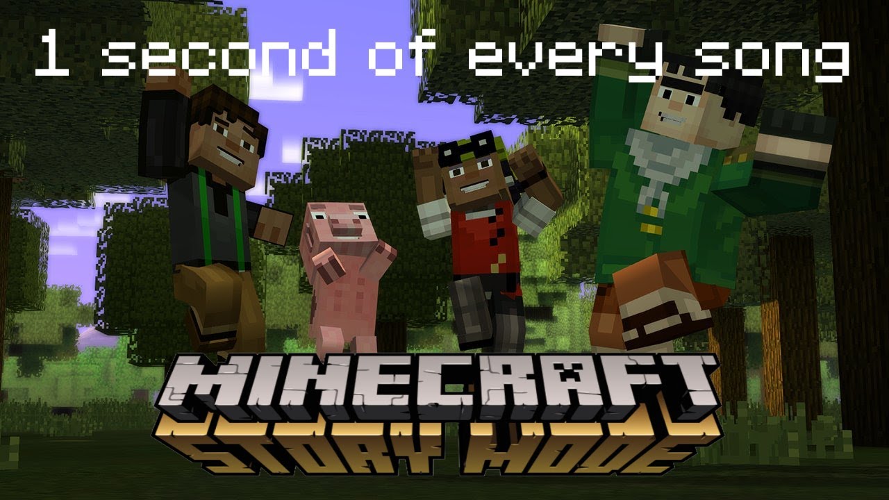 1 second of every minecraft story mode song (season 1) - YouTube