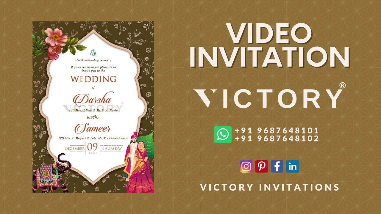 Wedding Animated Video Invitation | Victory Invitations - YouTube