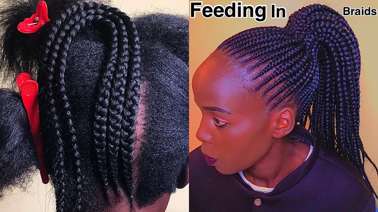 #17 How to #feedinbraids || Ghanian Lines ||Gripping Hair Roots ...