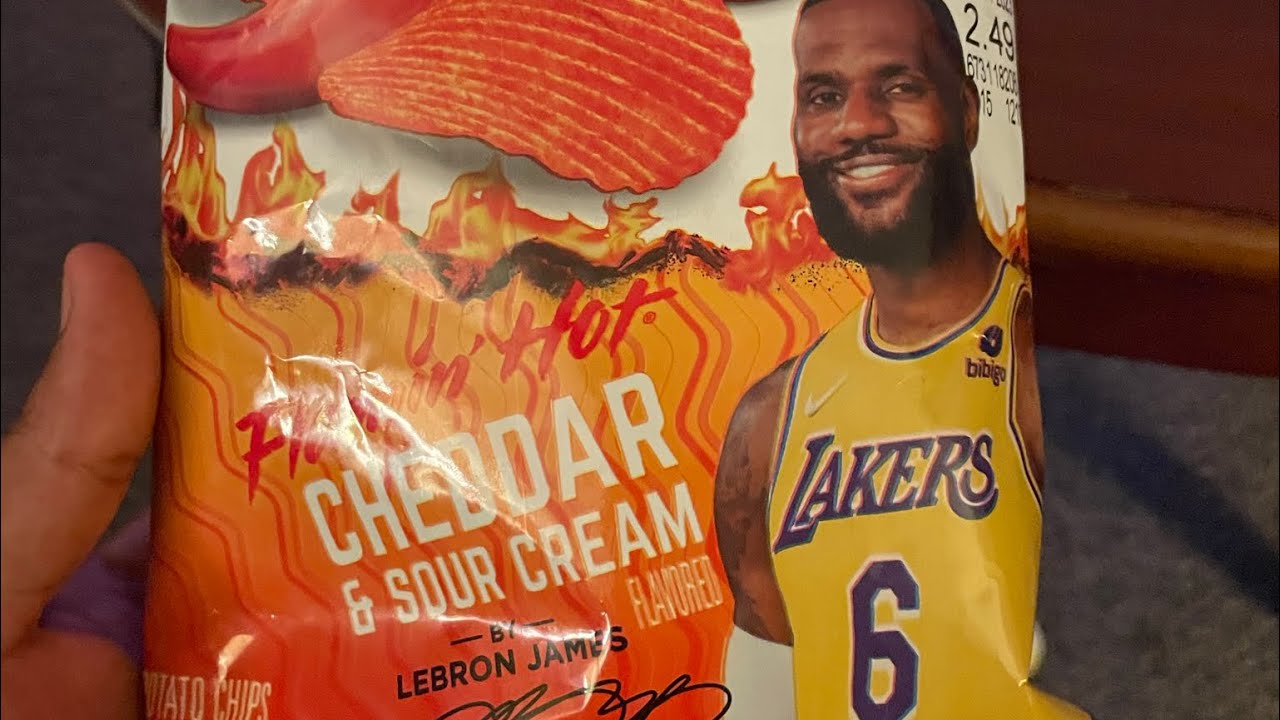 Trying LeBron James Flamin’ Hot & Sour Cream Chips *10/10 MUST TRY*🔥🔥 ...