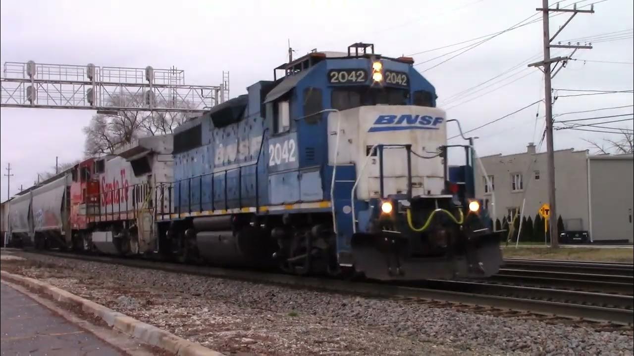Awesome Blue BNSF # 2042 Locomotive Pulls Short Manifest Train Thru Downers Grove, IL!! - YouTube