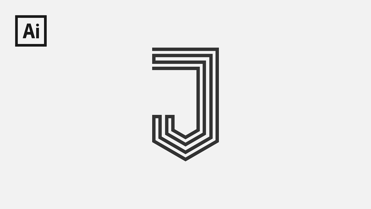 Geometric Line Logo Design | J Letter Logo | Adobe illustrator Logo ...
