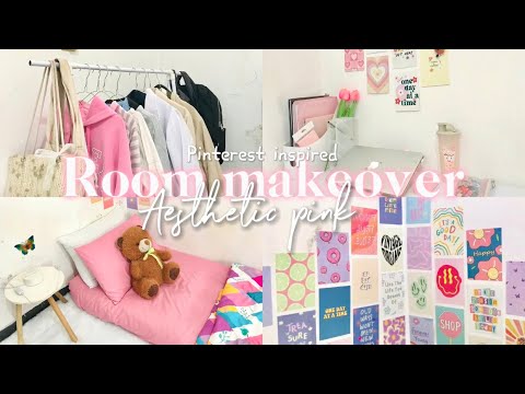 ROOM MAKEOVER 2023| Aesthetic pink, pinterest inspired, kamar kos kecil ...