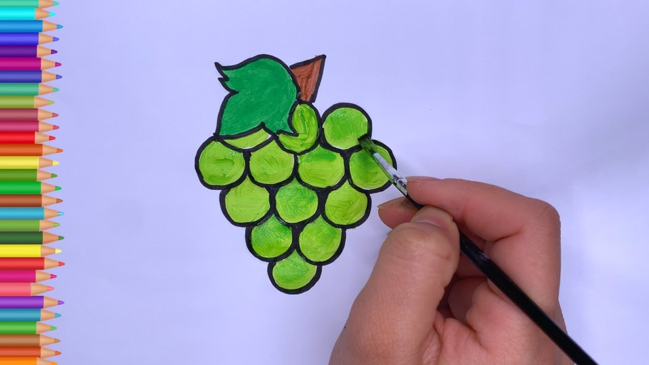 How to Draw Grapes l Grapes Drawing l Grapes Drawing for Kids l ...