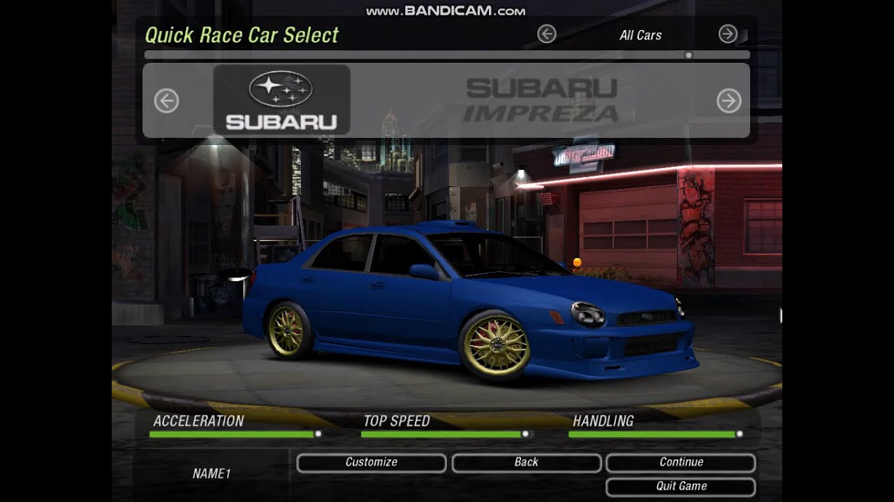 Need for Speed Underground 2 Subaru impreza RS2.5 (GD) - YouTube