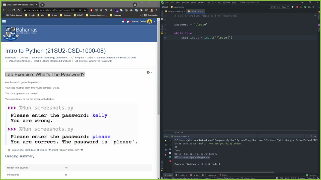 Python: Week 5 - Lab Exercise What's The Password - YouTube