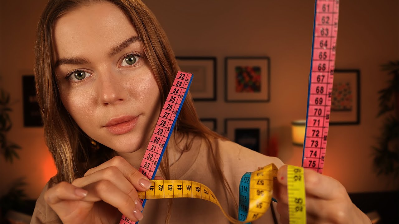 ASMR Measuring & Marking Your All Face with Different Tools - YouTube