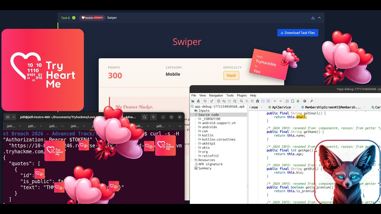 TryHackMe Swiper | Mobile | API Hacking | Love at First Breach 2026 ...