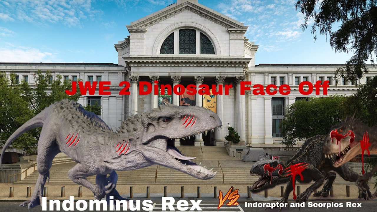 JWE 2 Dinosaur Face Off Indominus Rex vs Indoraptor and Scorpios Rex ...