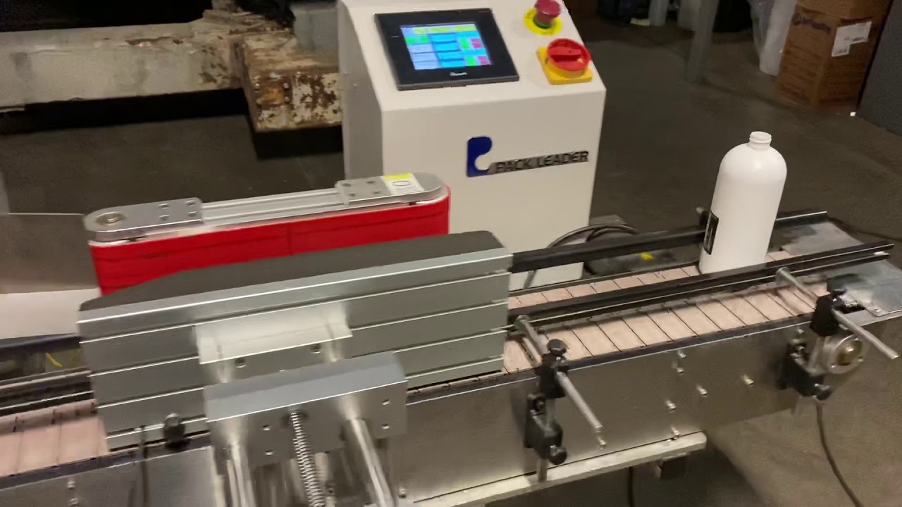 Pack Leader Model PL-501 Wrap-Around Pressure Sensitive Labeler - YouTube