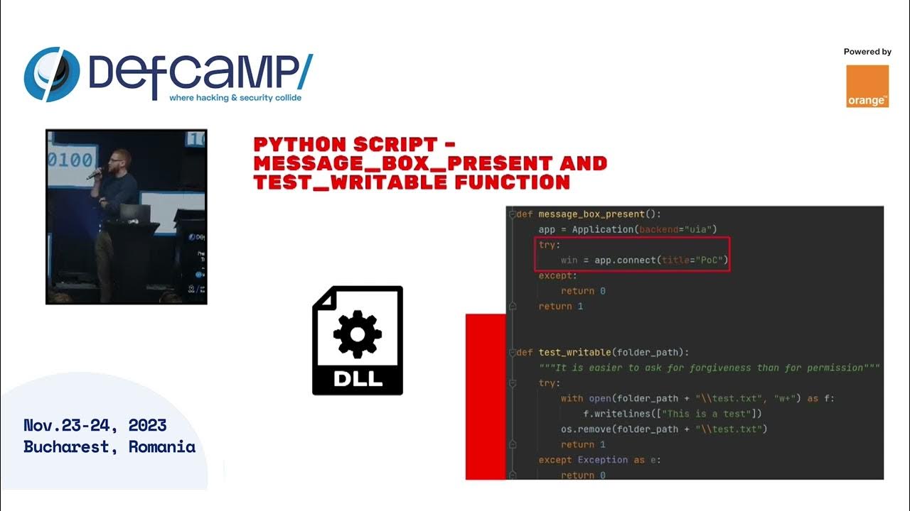 A deep-dive Into DLL Hijacking – Discovery, Automation and Impact at DefCamp 2023 - YouTube