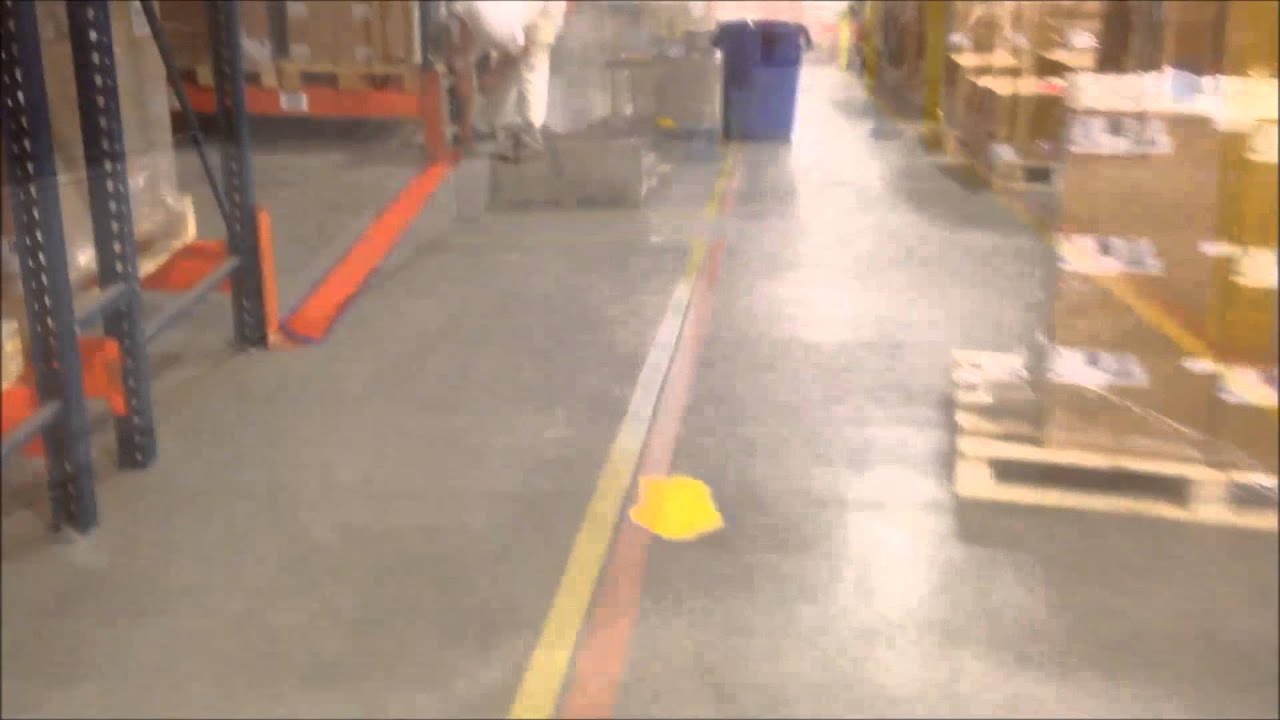 Epoxy Line Striping inside a Warehouse - YouTube