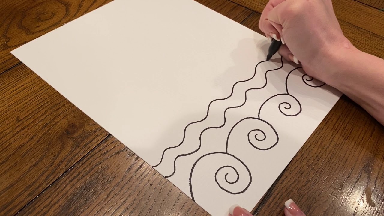 How to Draw A Landscape Using Lines With Mrs. Welker - YouTube