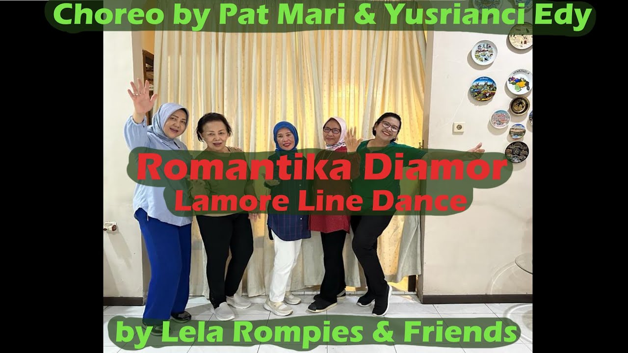 Romantika Diamor Lamore Line Dance by Lela Rompies & Friends - YouTube