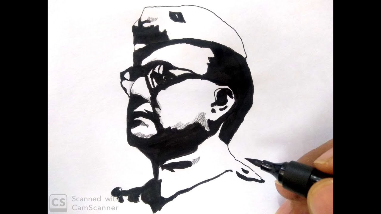 How to draw Neta ji Subhash Chandra Bose | Tribute to Netaji | Sketch ...