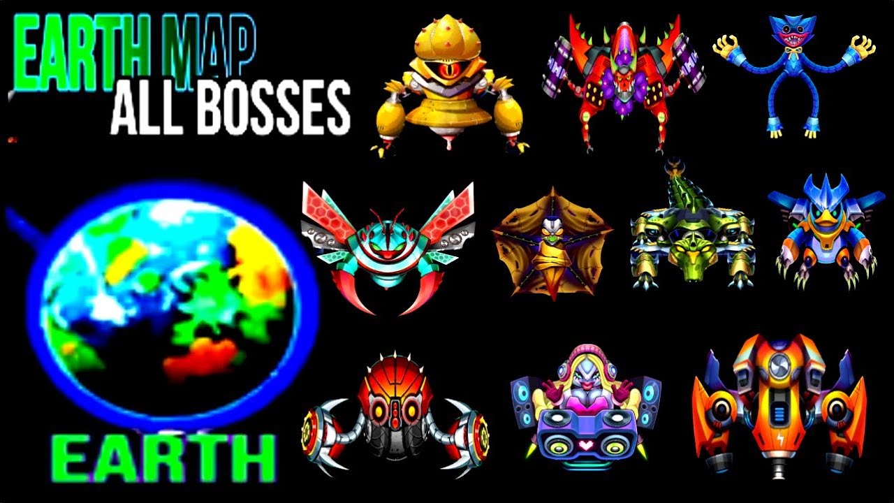 Space shooter - All Mini bosses of Earth Map( Mini Boss 1 - 10 ) By ...