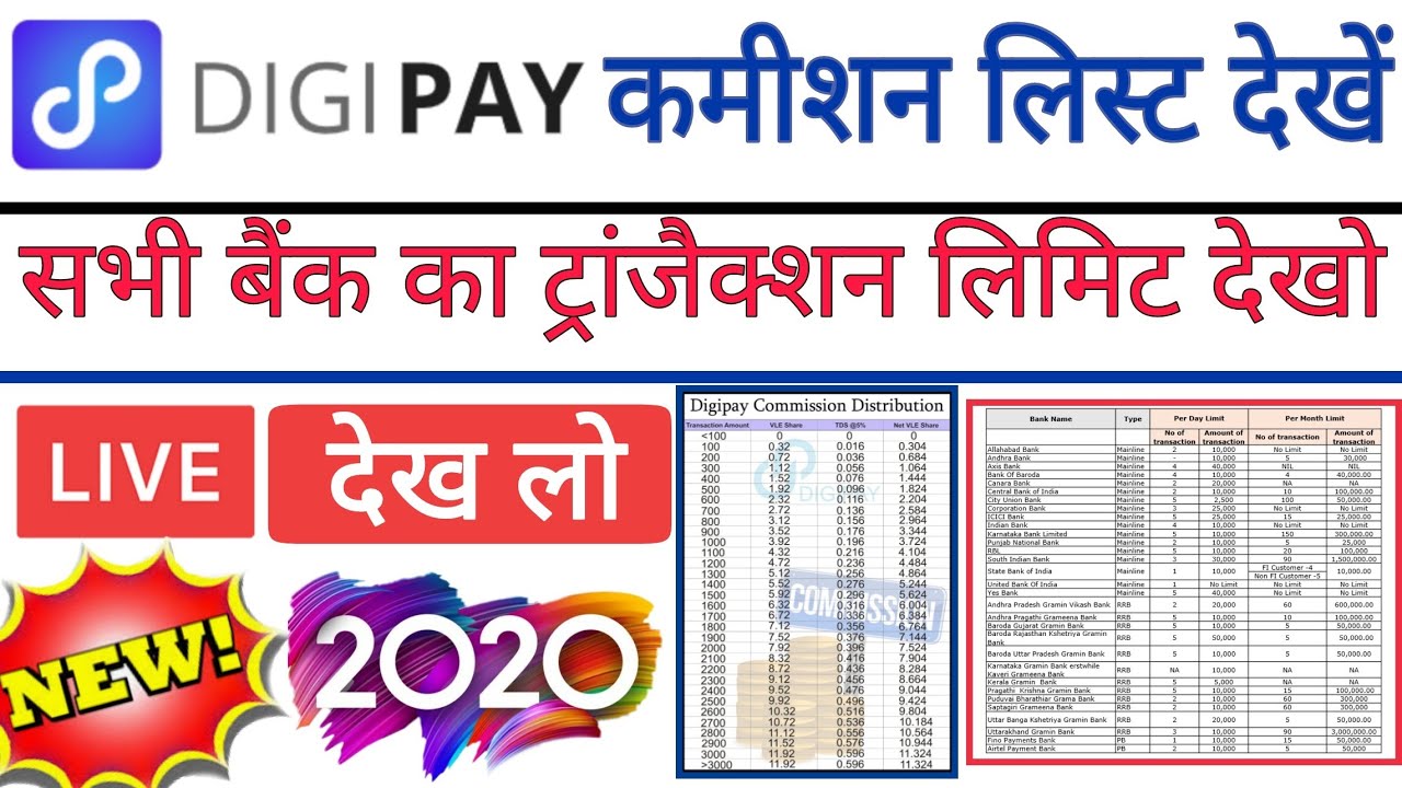 New Digipay Commission List 2020 | CSC Digipay All Bank Transaction ...