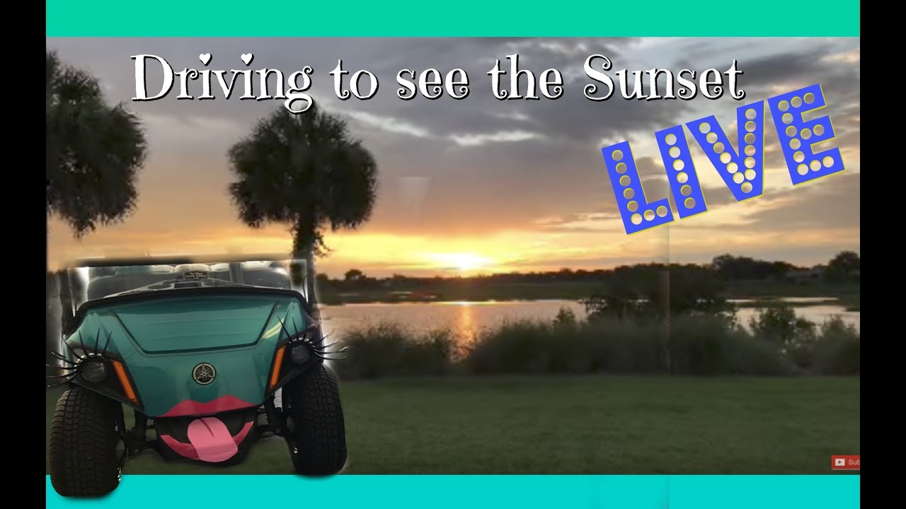 Golf cart ride to Sunset 🌅 The Villages LIVE - YouTube