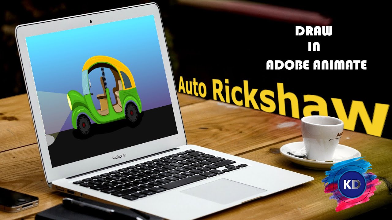 Auto rickshaw Draw in Adobe Animate cc - YouTube