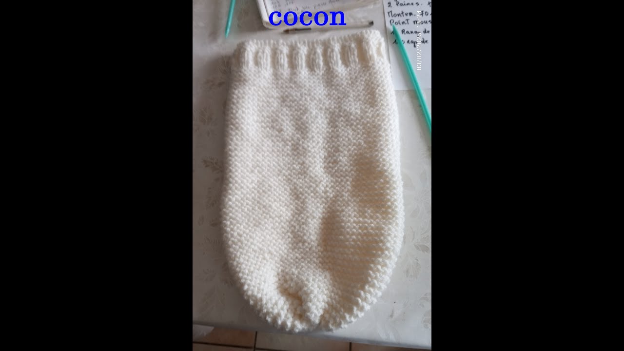 Cocon BB naissance double laine.très facile à faire - YouTube