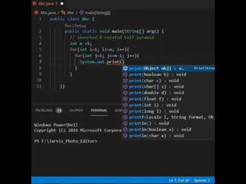 inverted & half rotated pyramid pattern by java language - YouTube