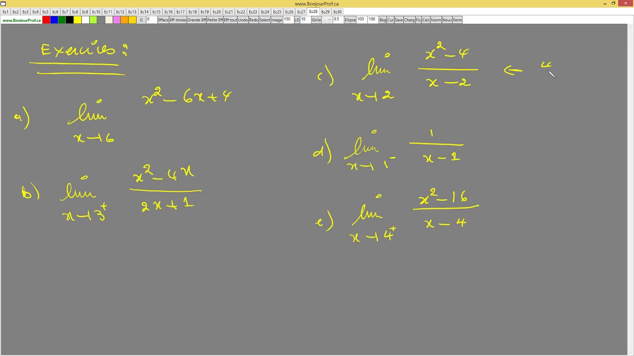 Math 12 MCV4U limite methode algebrique forme indeterminee methode ...