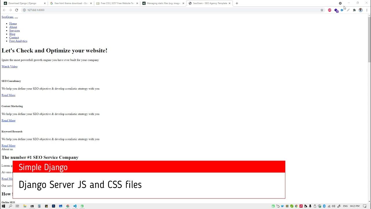 Django Serve Static files JS,CSS ( Hindi ) - YouTube