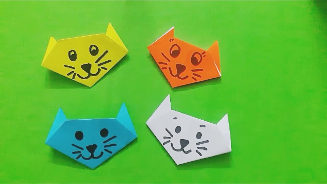 Origami for Kids - Cat Face - YouTube