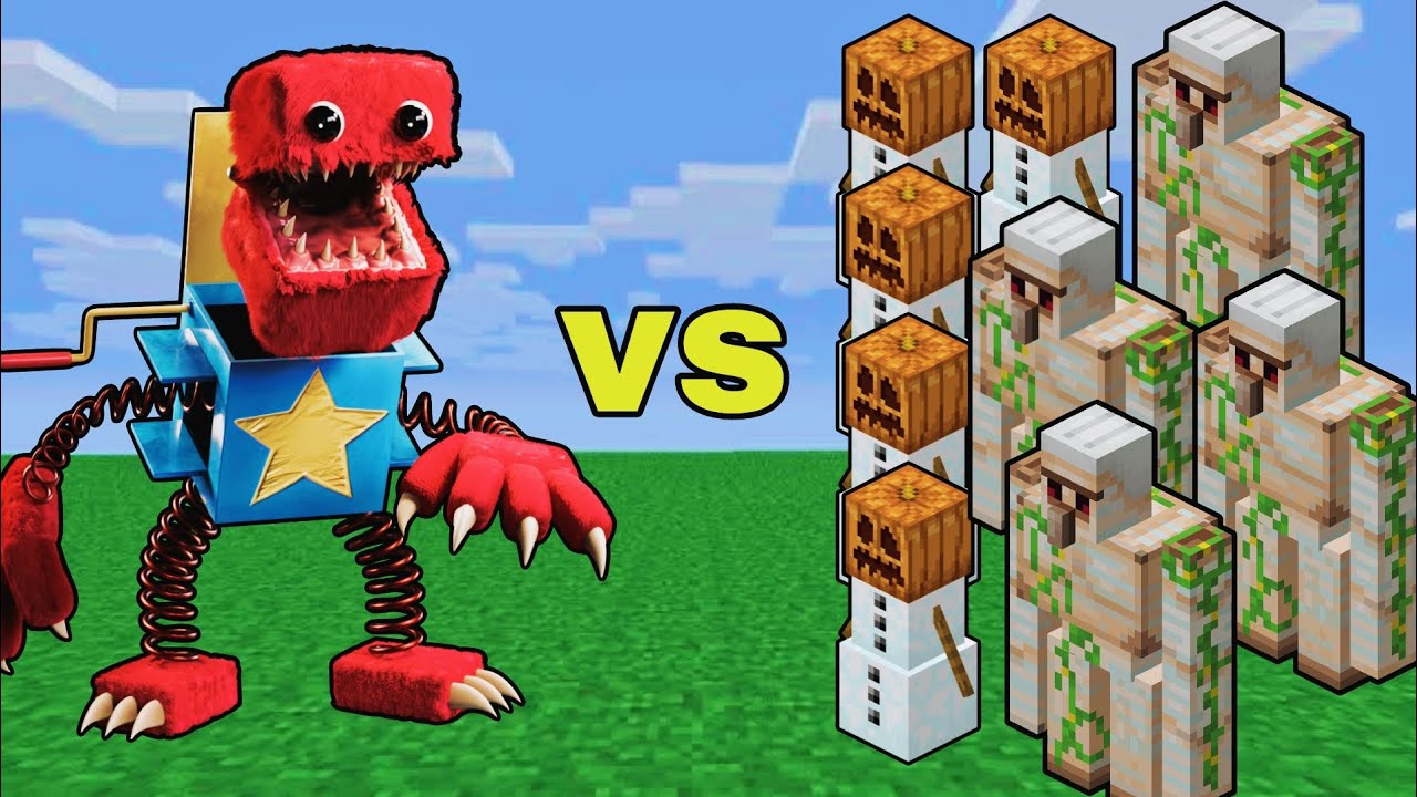 Boxy Boo vs Iron Golem & Snow Golem - YouTube