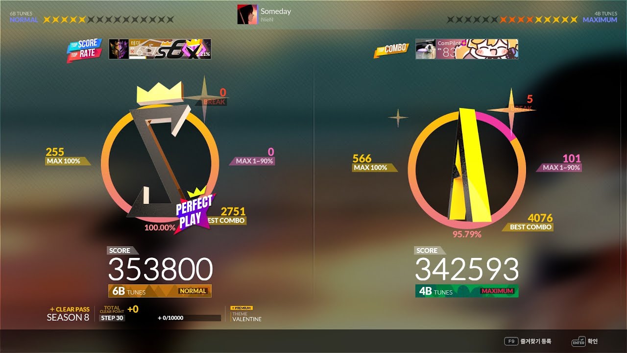 [DJMAX RESPECT V] Someday - NieN 6B NM PERFECT PLAY 100.00% - YouTube