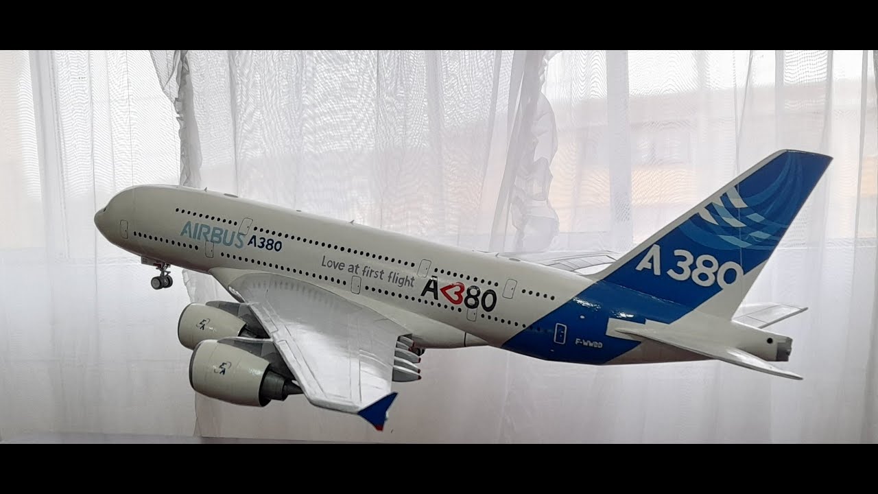 Airbus A380 en cartón forrado. (plane paper carboarb) - YouTube