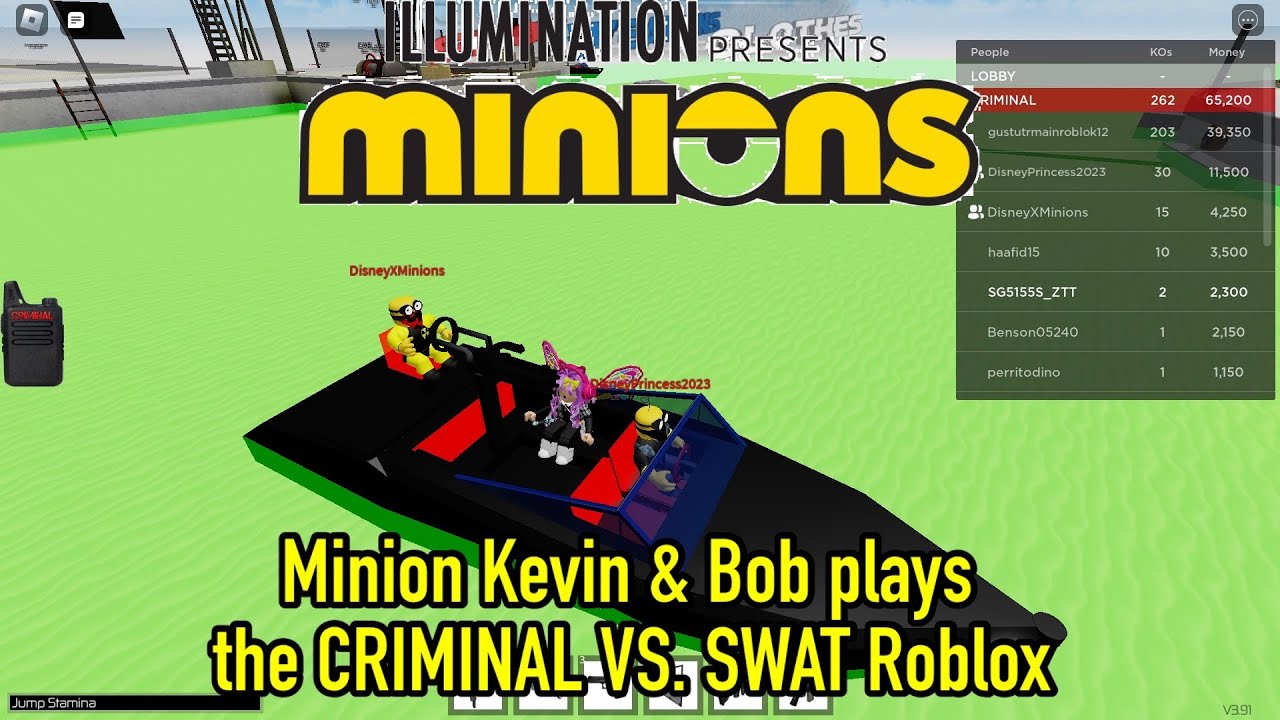 Minion Kevin & Bob plays the CRIMINAL VS. SWAT Roblox - YouTube
