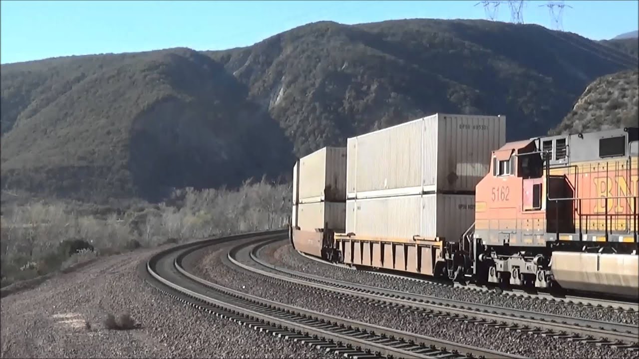 BNSF Trains on the Cajon Pass - 2/7/15 - YouTube